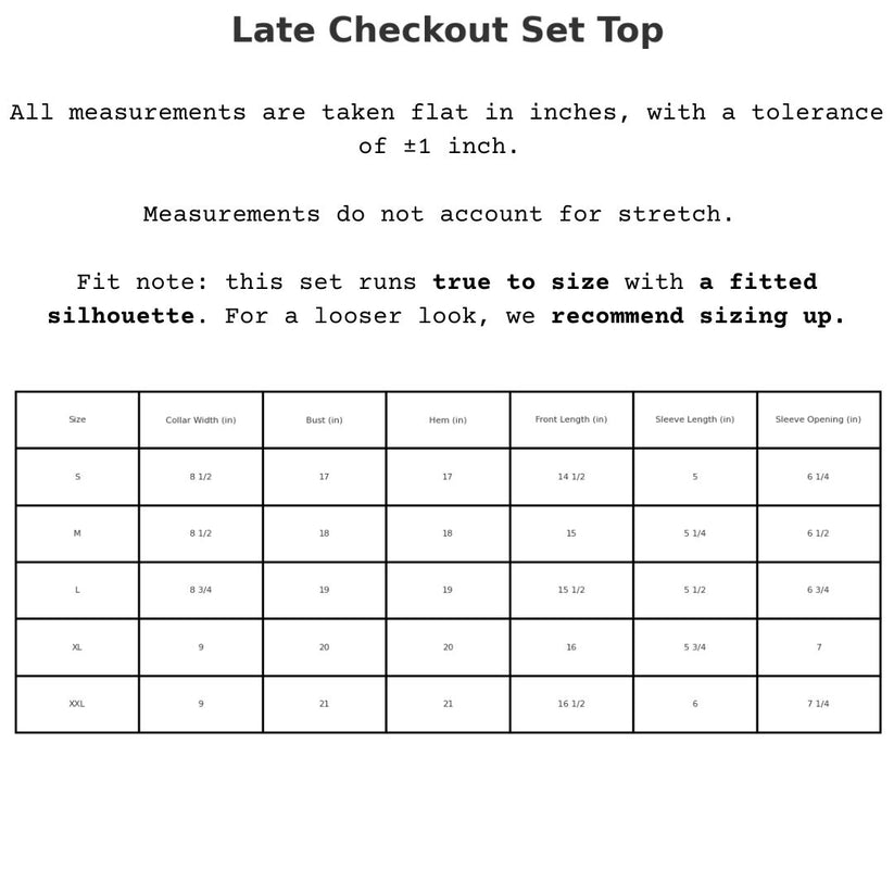 The Late Check Out Set Top – Elizabeth Bay